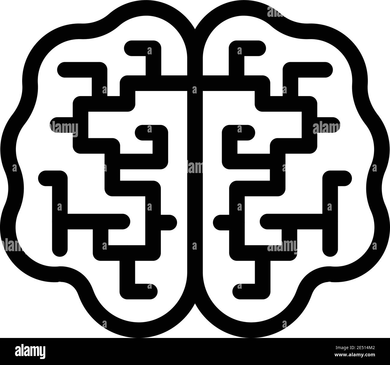 Brain icon. Outline brain vector icon for web design isolated on white ...