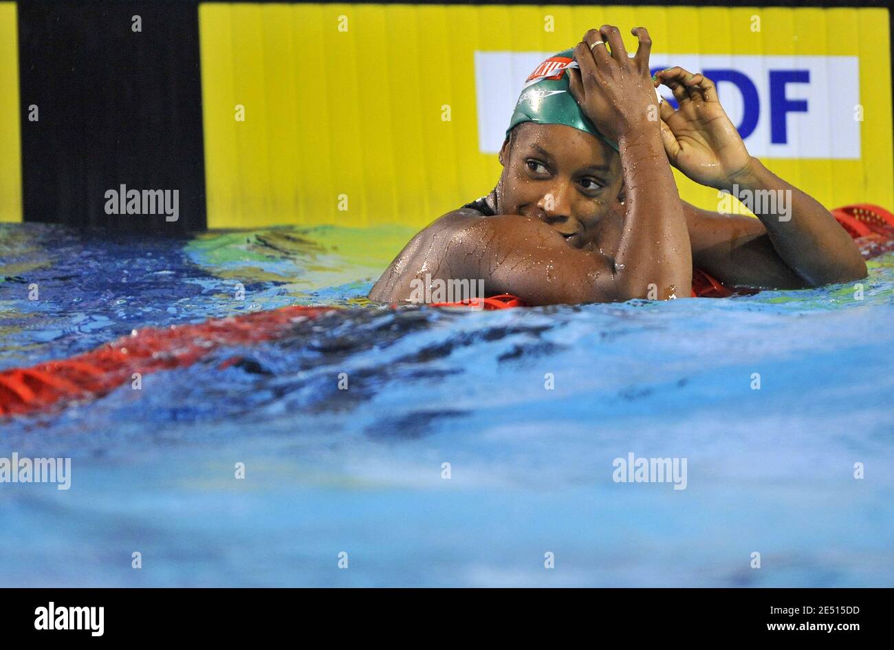 France's Malia Metella performs in the women's 50m freestyle during the ...