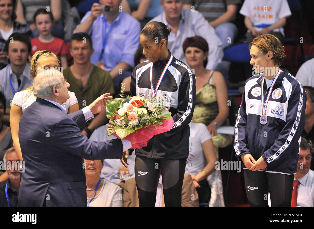France's Malia Metella performs in the women's 50m freestyle during the ...