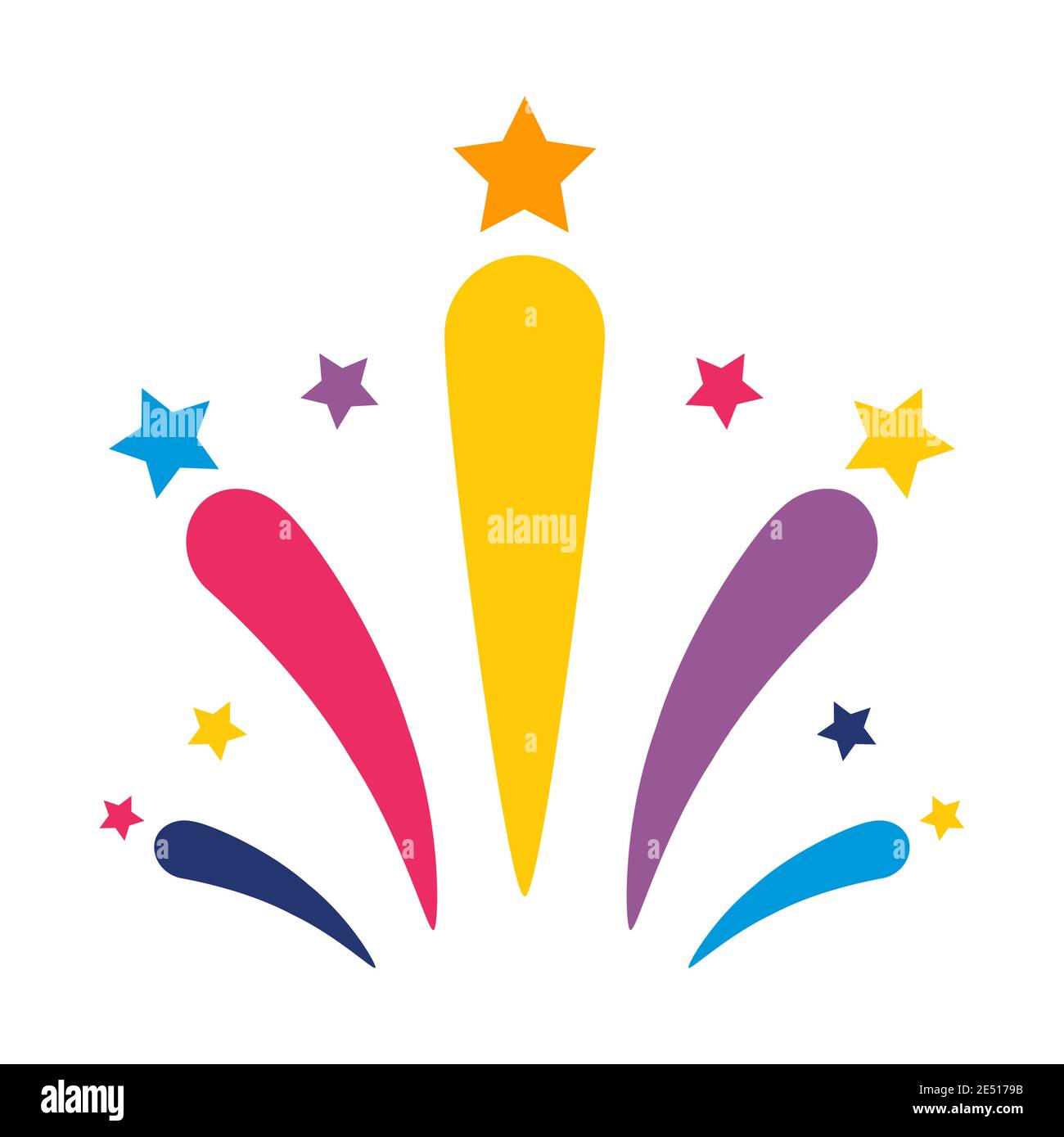 Firework Party Holiday Sticker Icon. Vector Illustration Stock Vector ...