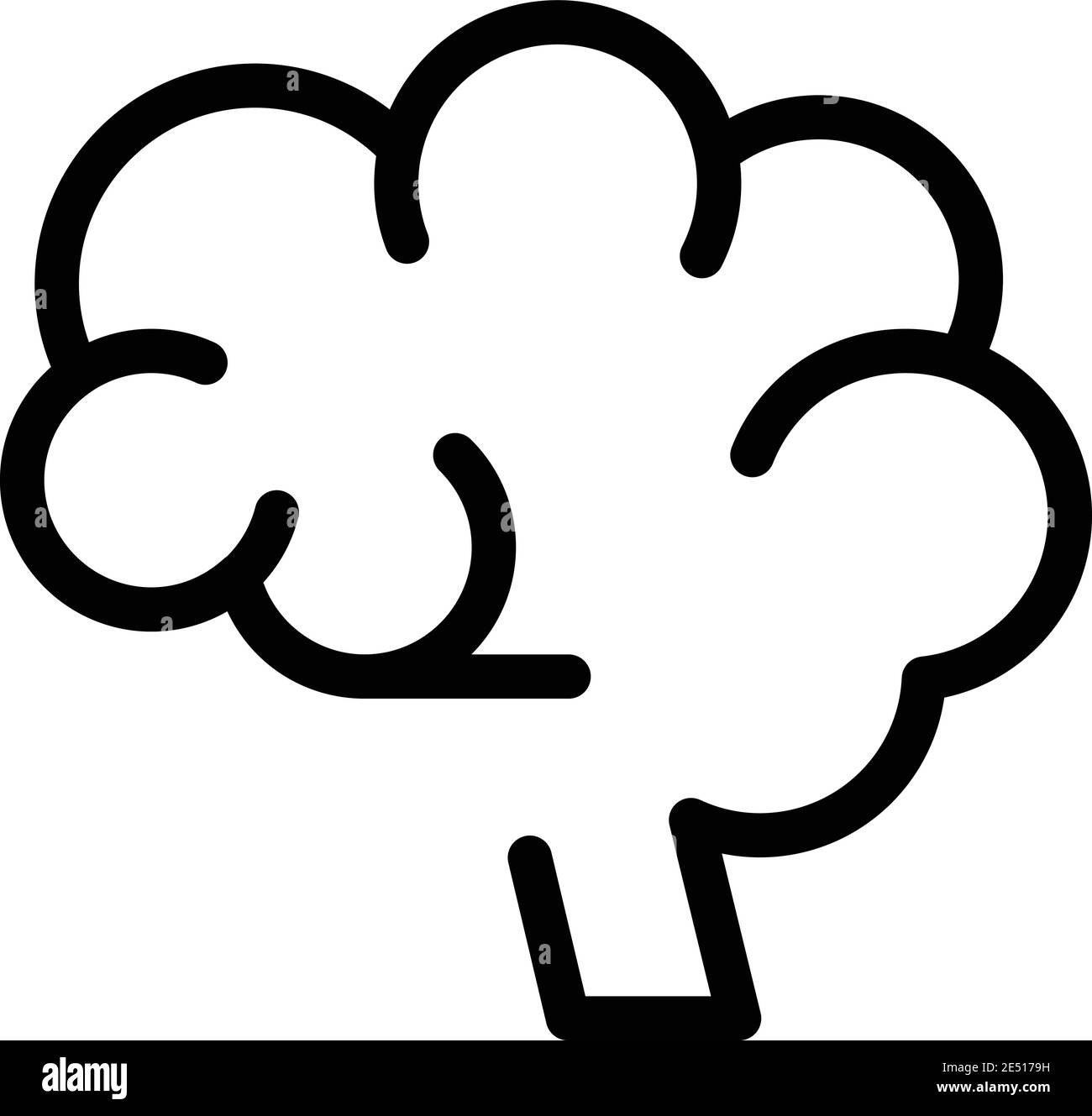 Thinking human brain icon. Outline thinking human brain vector icon for ...