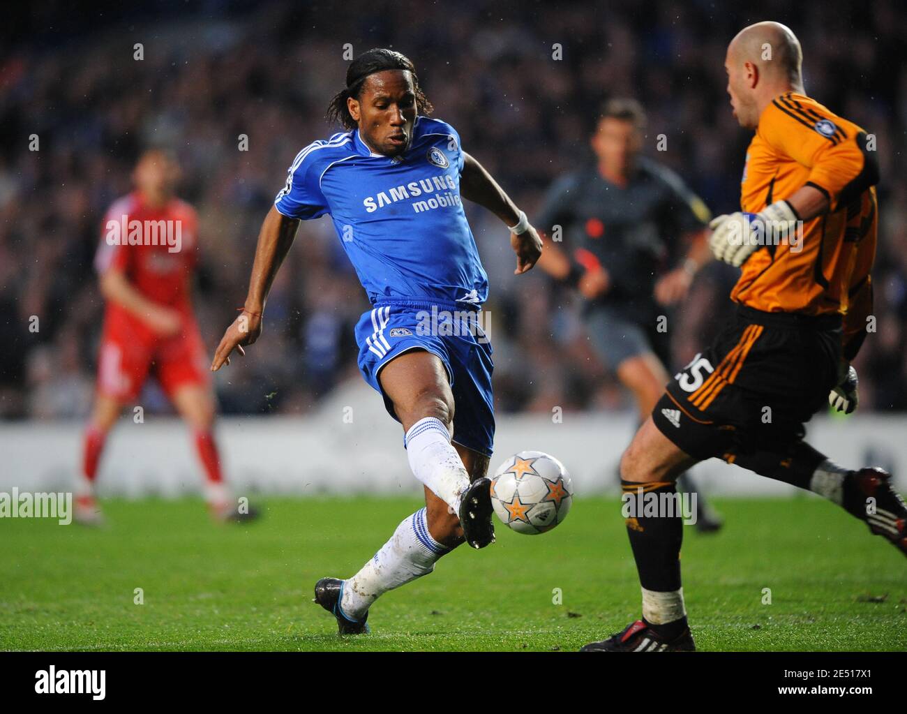 Chelsea's Didier Drogba scores during the UEFA Champions League Soccer ...