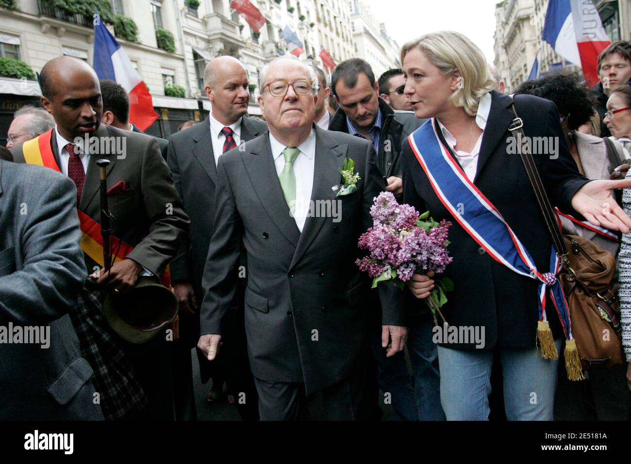 French extreme-right National Front party leader Jean Marie Le Pen and ...