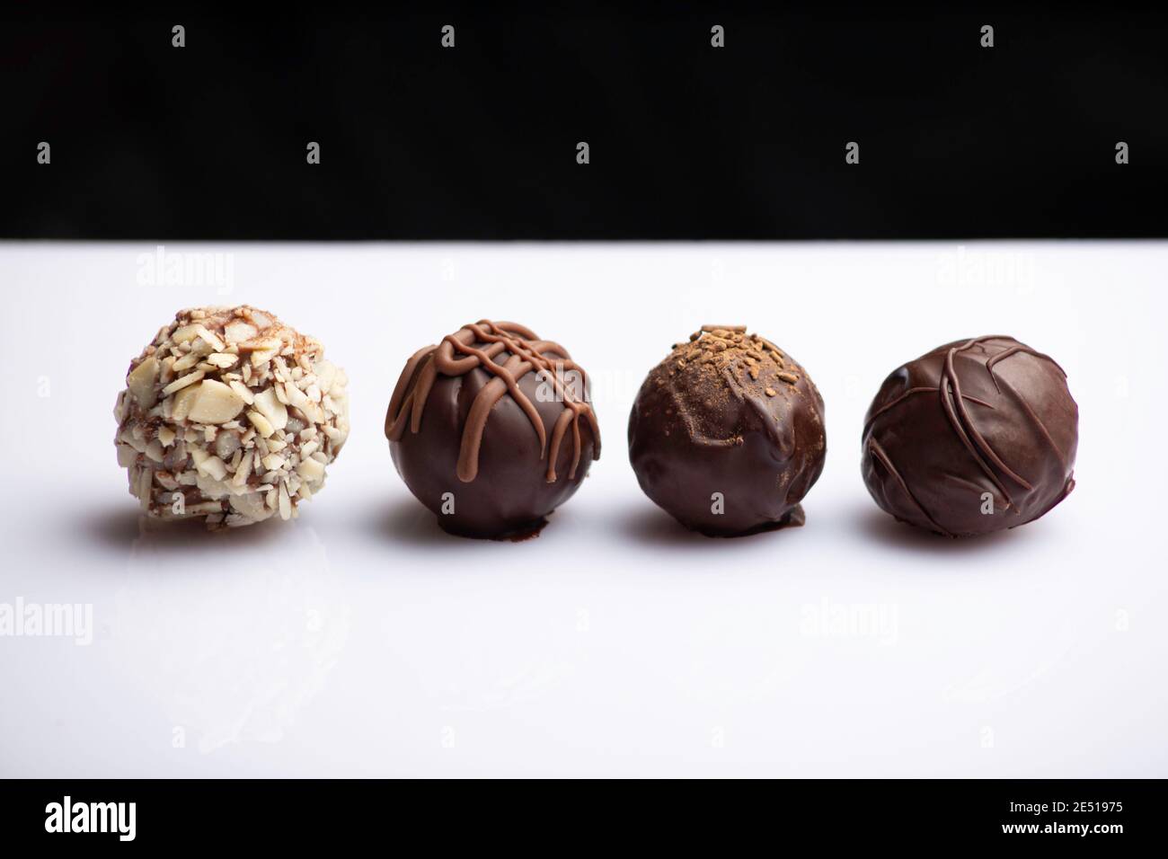 variety of handmade gourmet chocolate truffle candy Stock Photo - Alamy