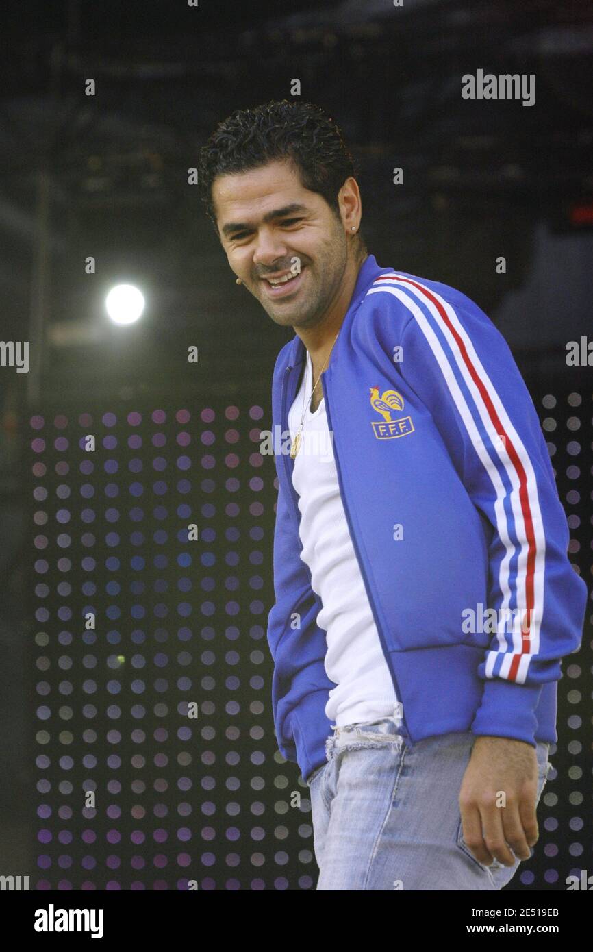 French humorist Jamel Debbouze performs live on stage during the 15th ...