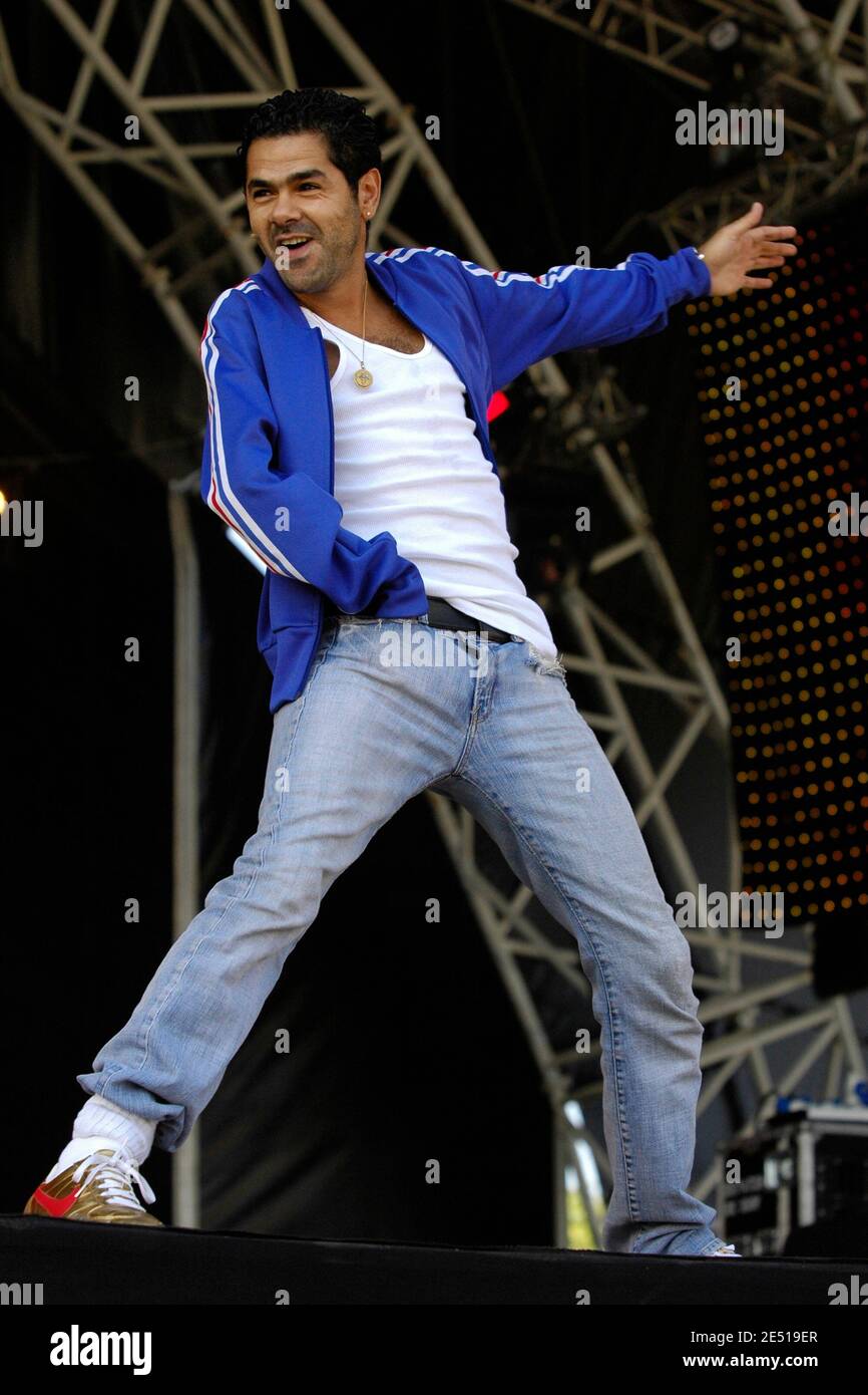 French humorist Jamel Debbouze performs live on stage during the 15th ...