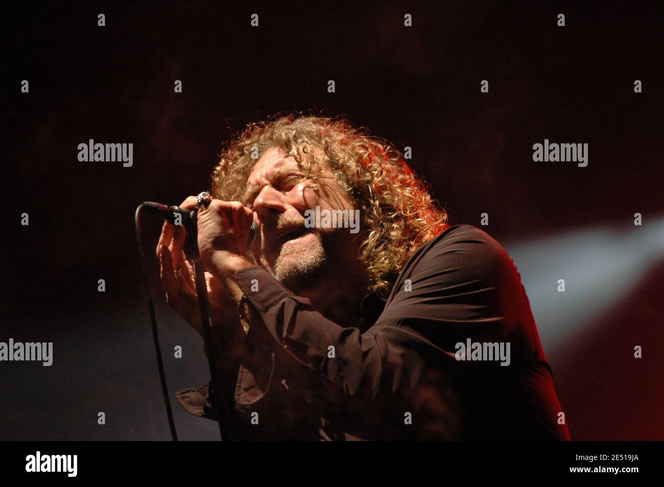 Singer Robert Plant from the US band Led Zeppelin performs live on ...