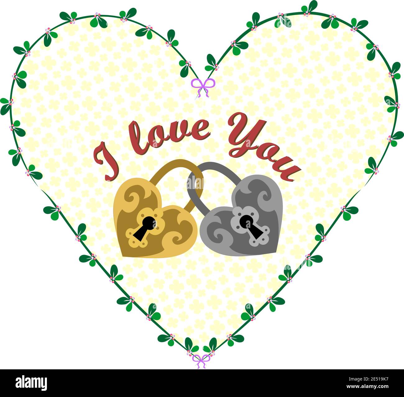 Romantic vintage heart with two interlocking padlocks vector ...
