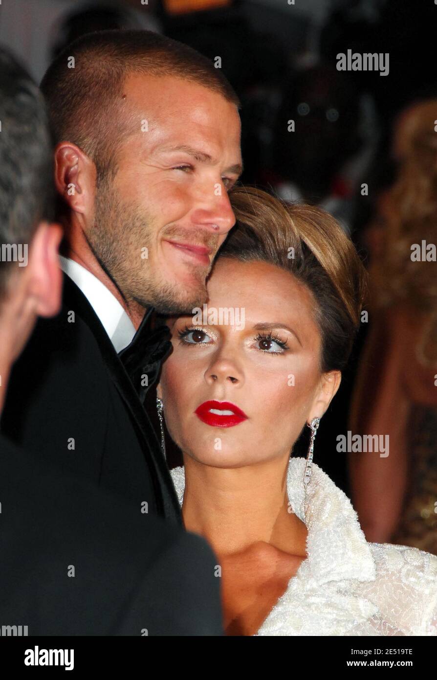 Soccer star David Beckham (L) and wife Victoria Beckham arrive for the ...