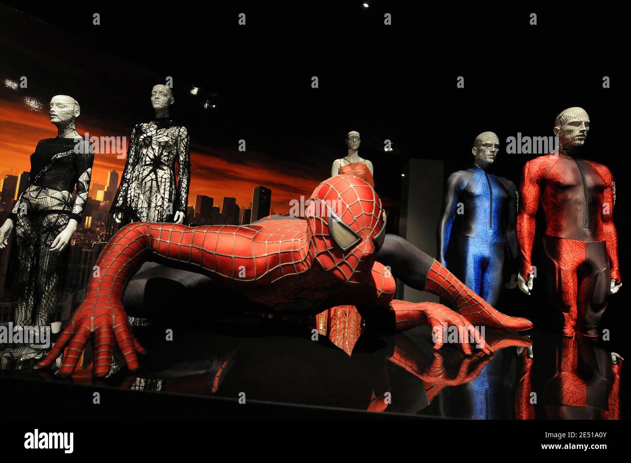 Costume from the movie Spiderman with fashions by Giorgio Armani, Jean ...