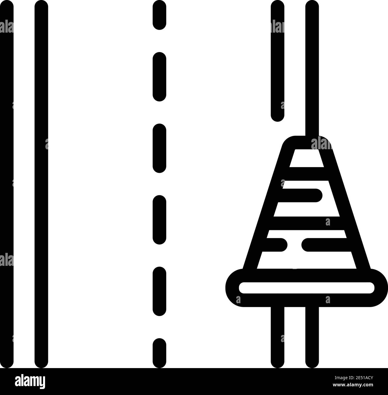 Road cone icon. Outline road cone vector icon for web design isolated ...