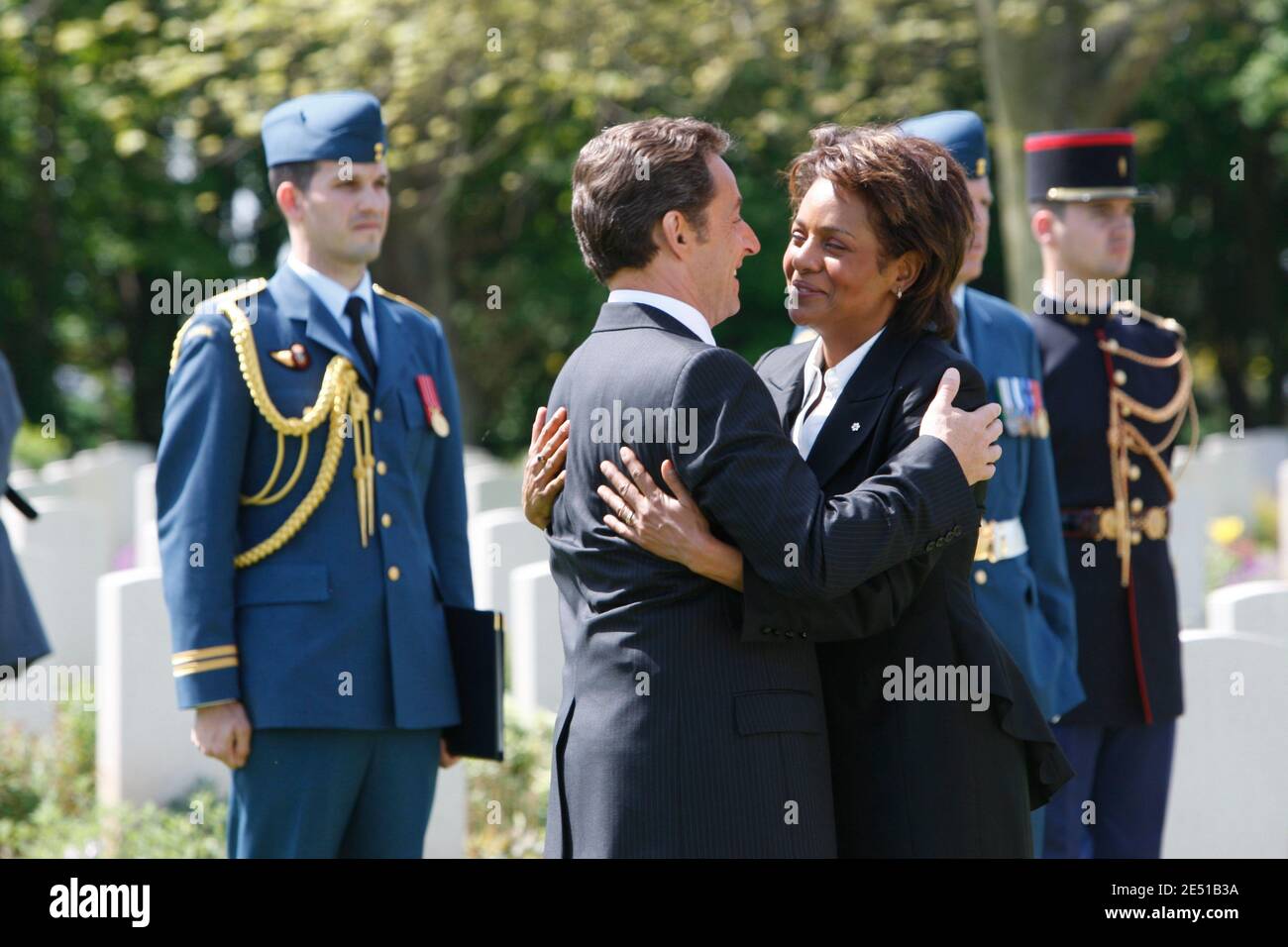 French President Nicolas Sarkozy and Canadian Governor General Michaelle Jean visit the Canadian ...