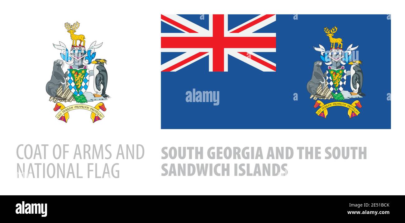 National flag of South Georgia and the South Sandwich Islands Stock ...