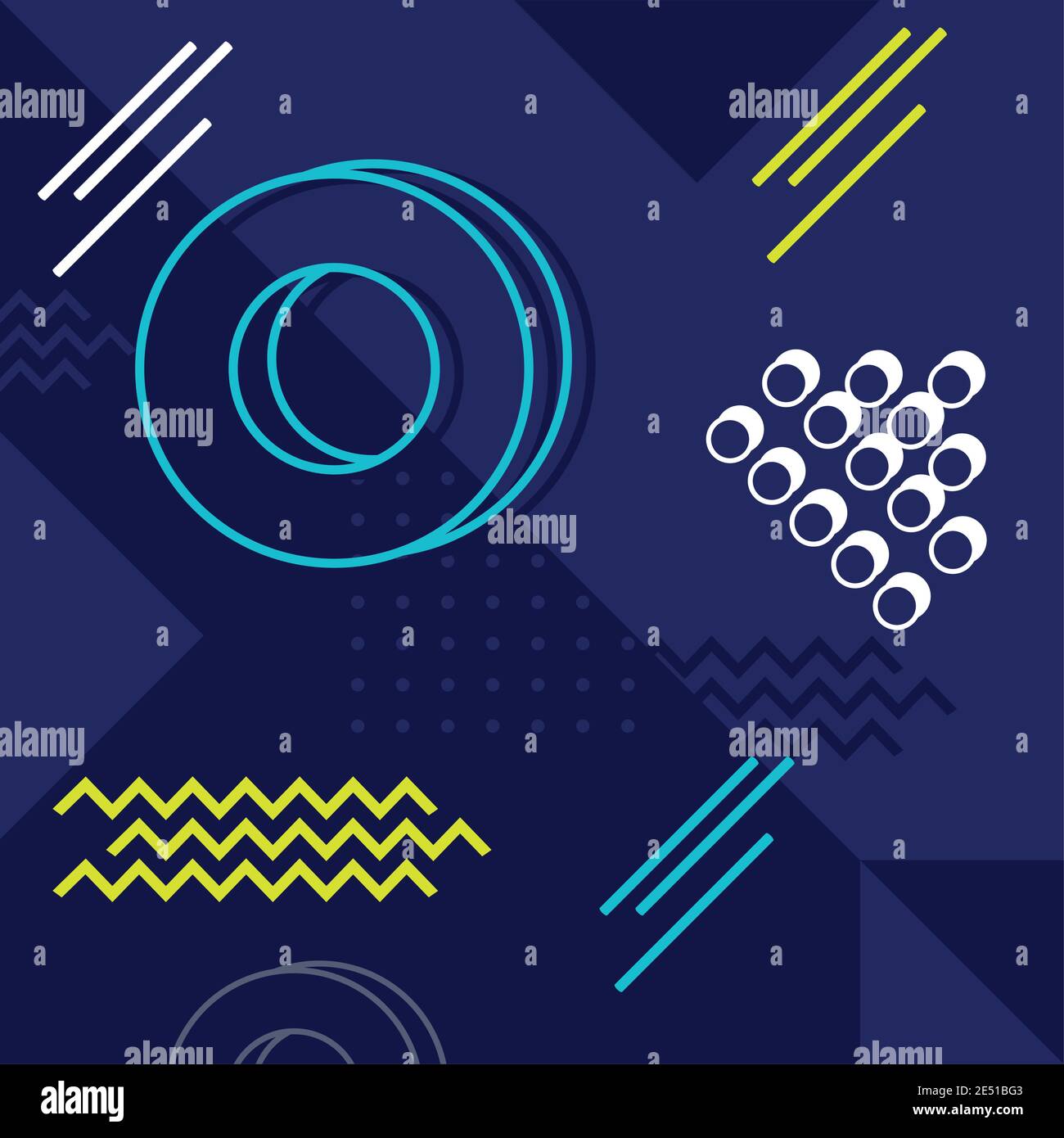 memphis style design with geometric shapes, colorful design, vector ...