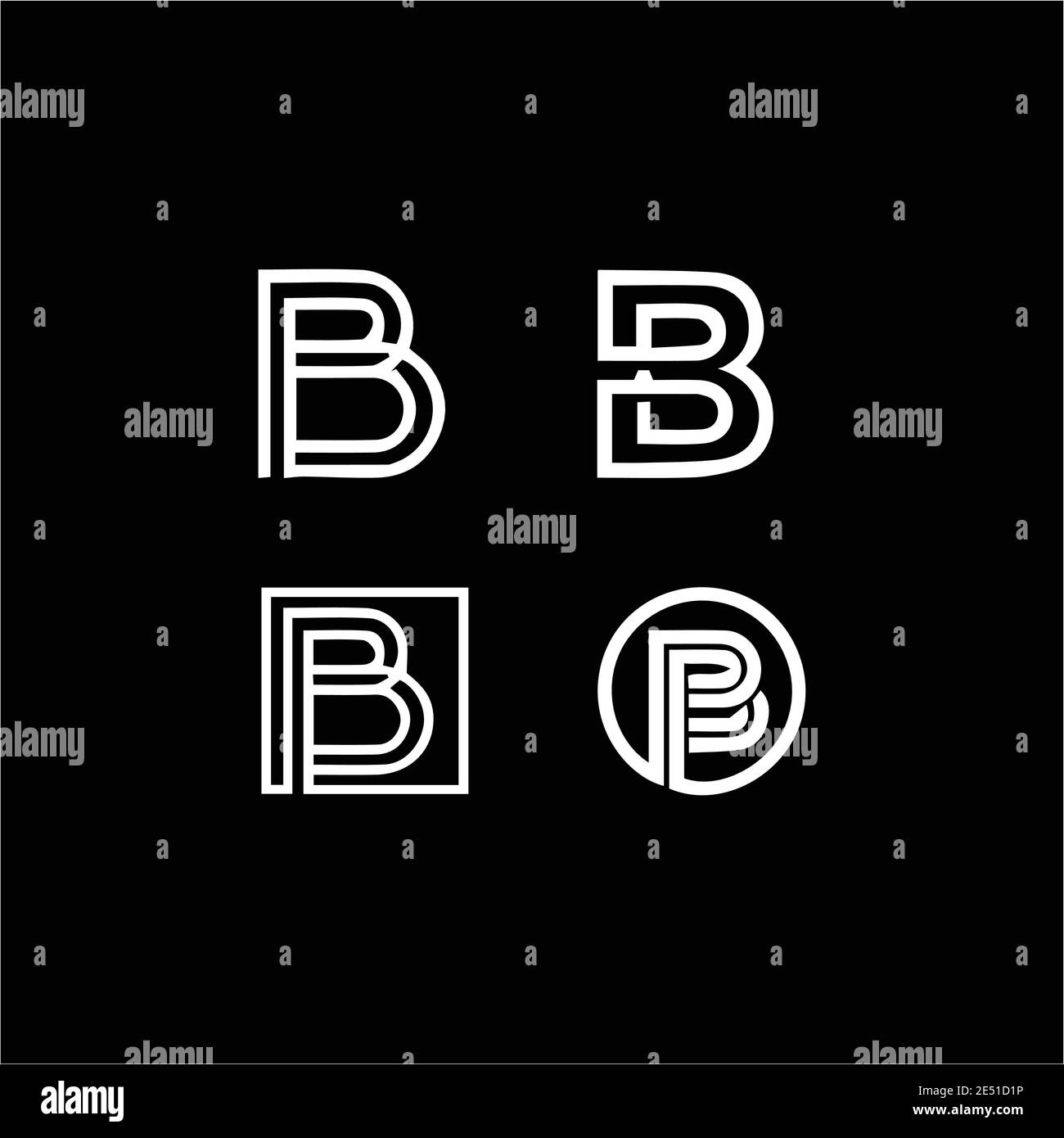 Initial letter B logo icon design template elements one color monograms ...