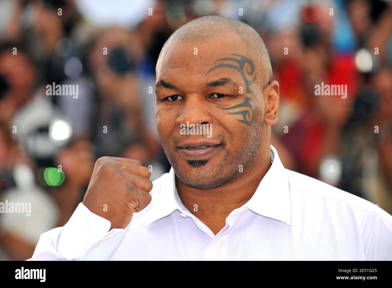 Former US boxing champion Mike Tyson attends the photocall for ...