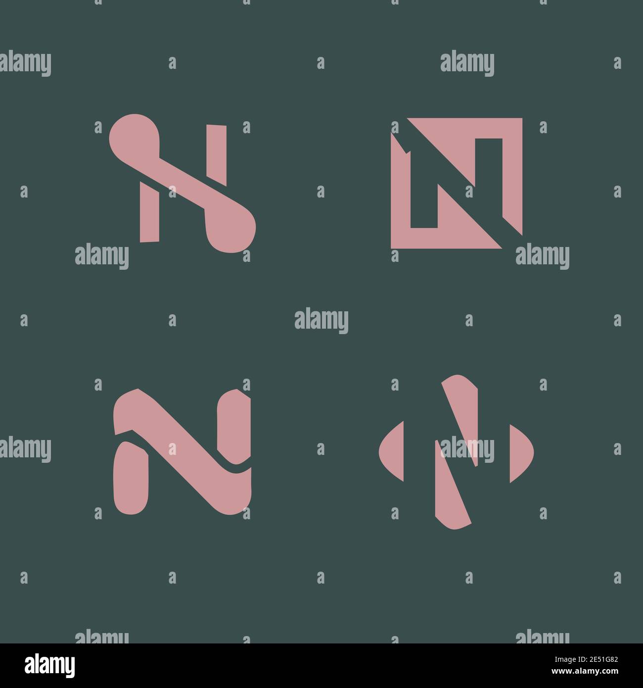 abstract Letter N logo and monogram element design vector set Stock ...