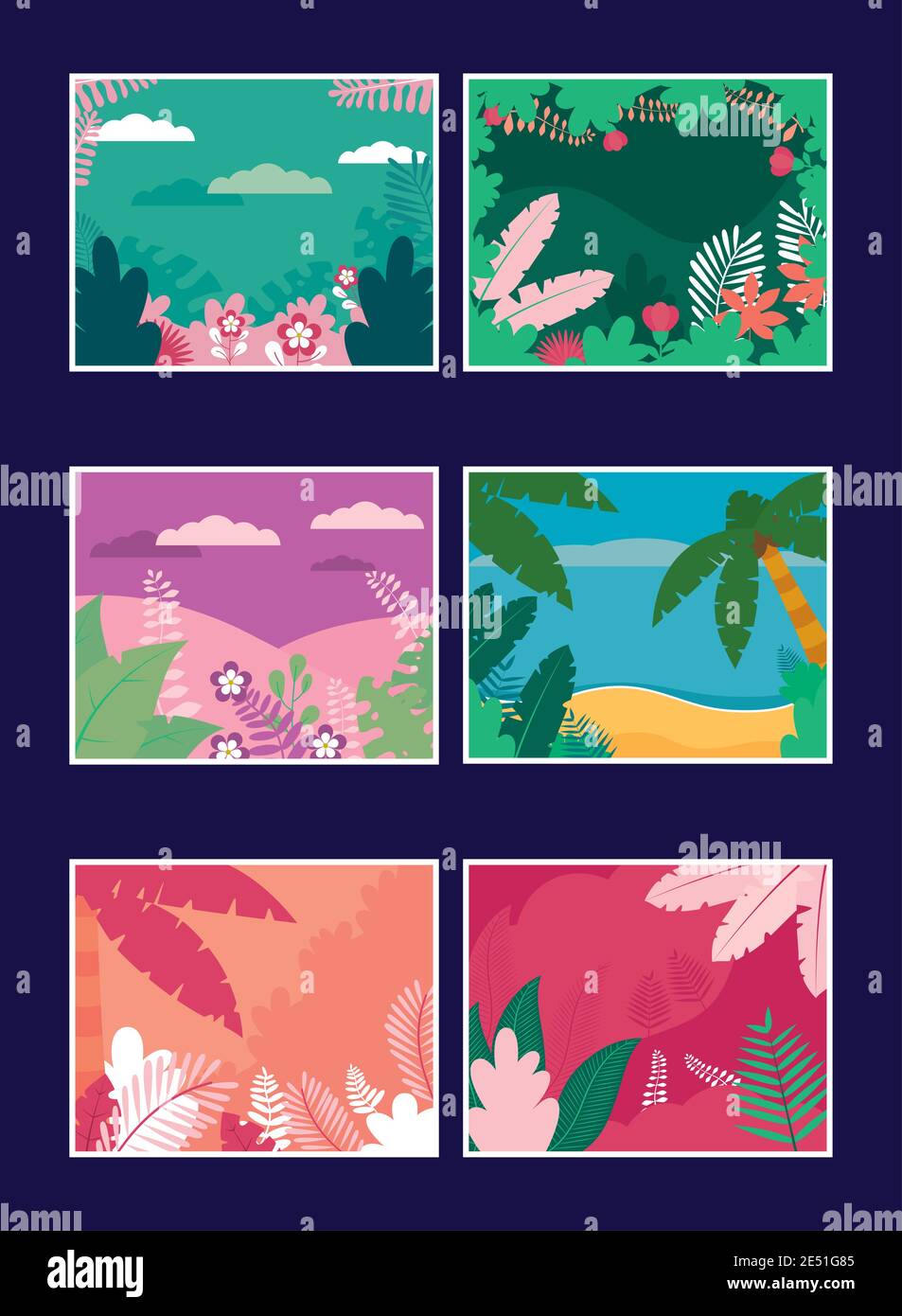 colorful landscapes backgrounds set, vector illustration Stock Vector ...