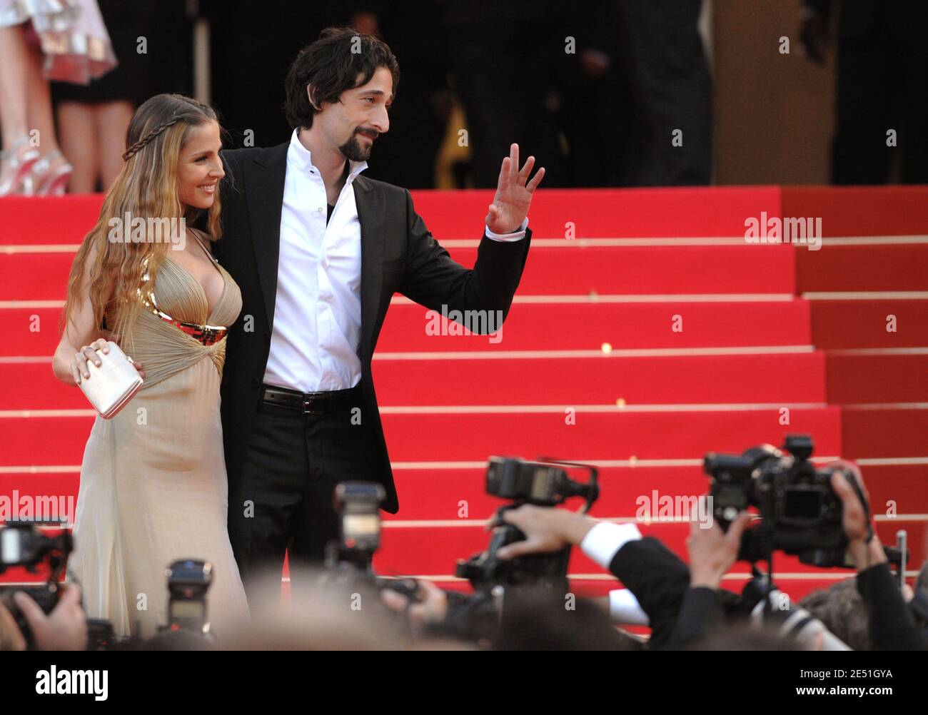 Elsa Pataky and Adrien Brody arriving at the Palais des Festivals in ...