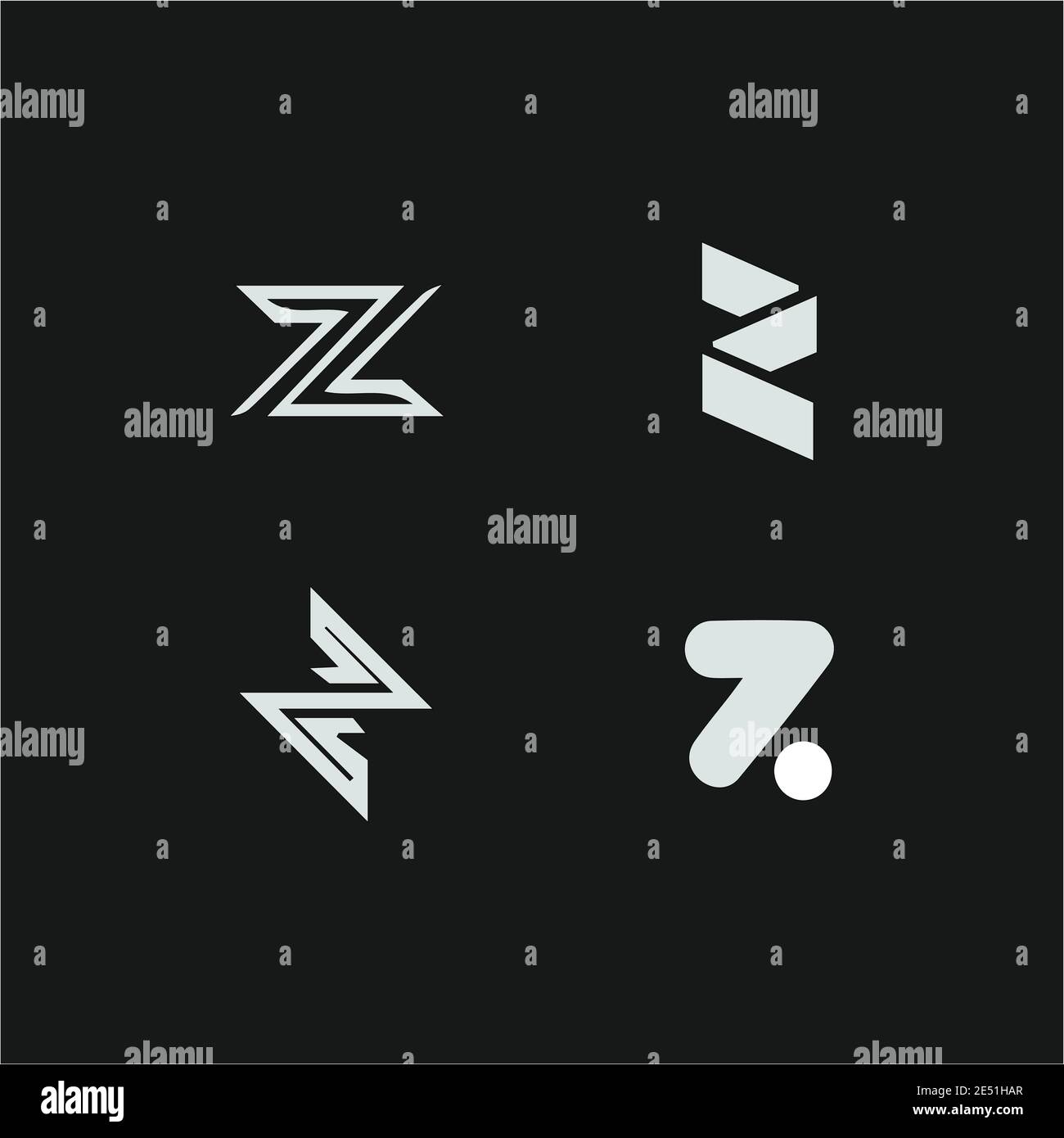 Letter Z logo and monogram elements vector design set Stock Vector ...