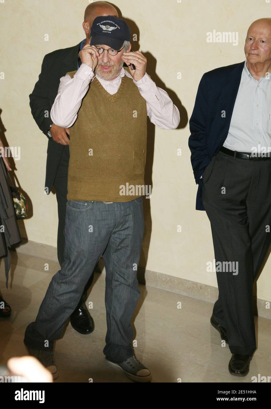 Director Steven Spielberg arrives to the press conference for the film ...