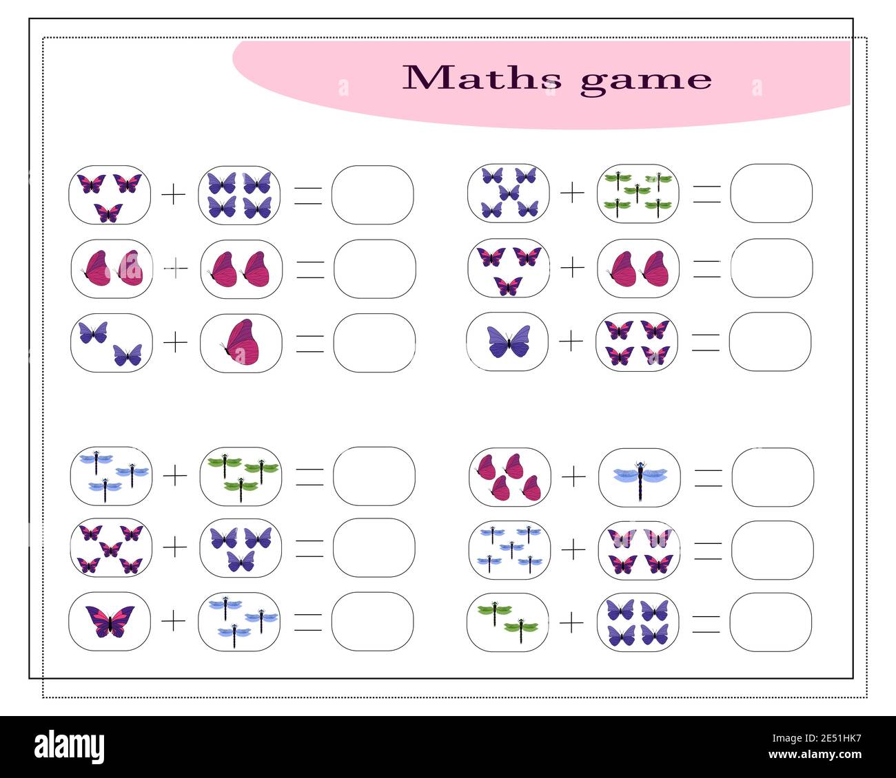 a math game for kids. addition tasks. count how many of them there are Stock Vector Image & Art ...