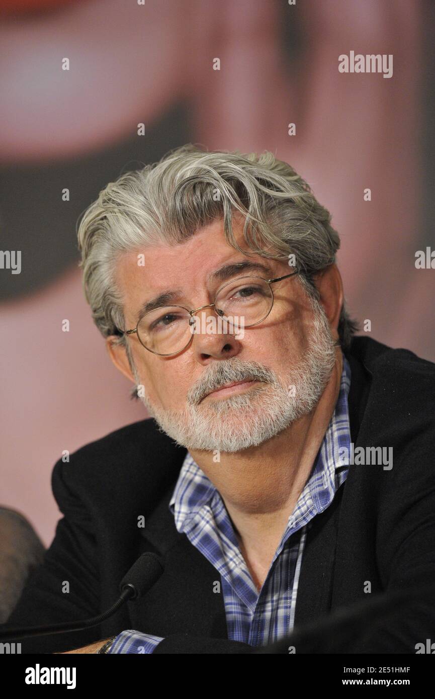 George Lucas attends a press conference for the film 'Indiana Jones and ...