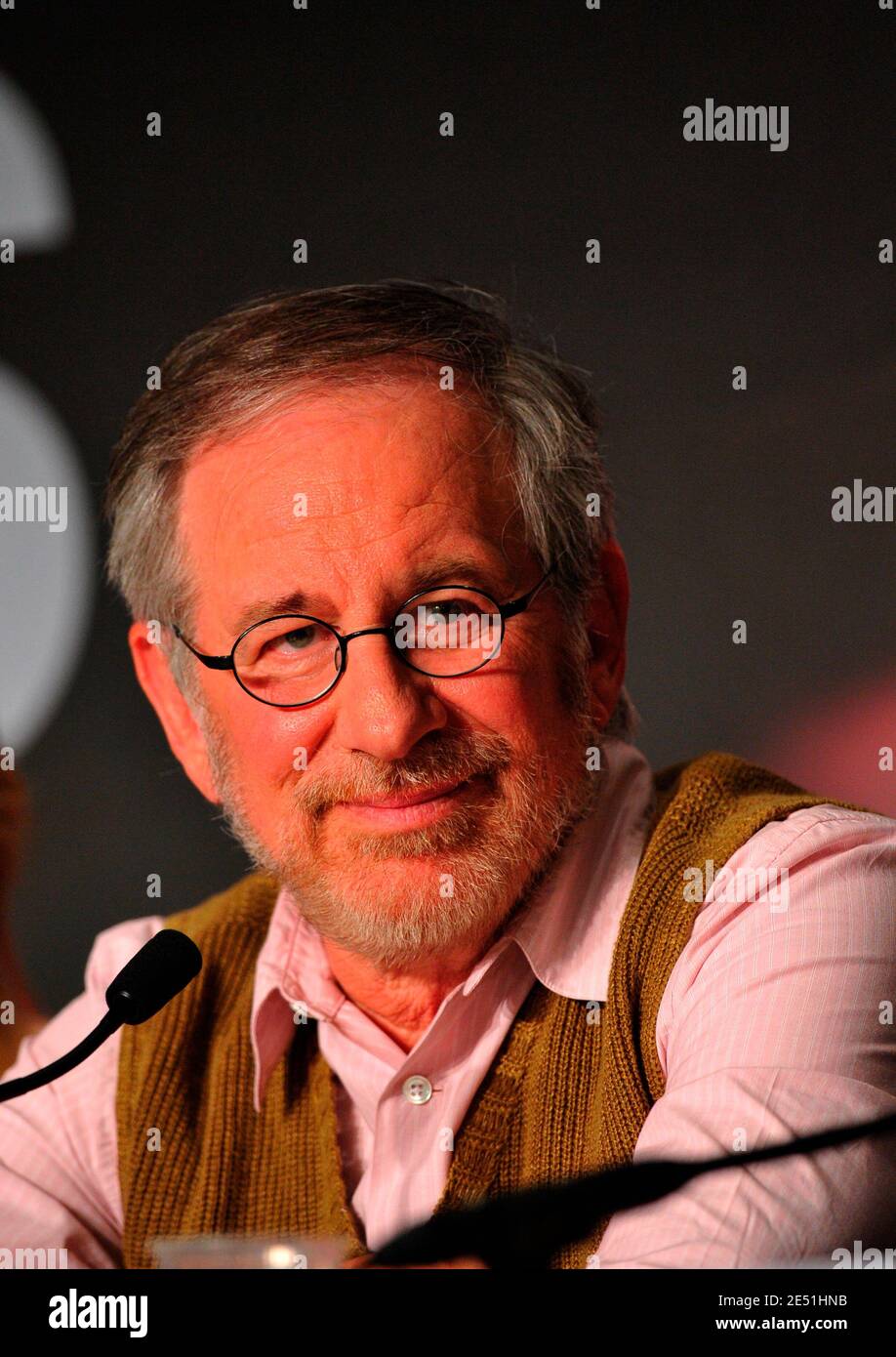 Director Steven Spielberg attends a press conference for the film ...