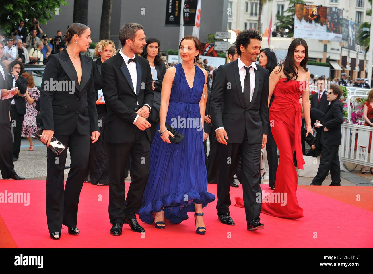 The cast of 'Largo Winch' (from L) British actress Kristin Scott Thomas ...