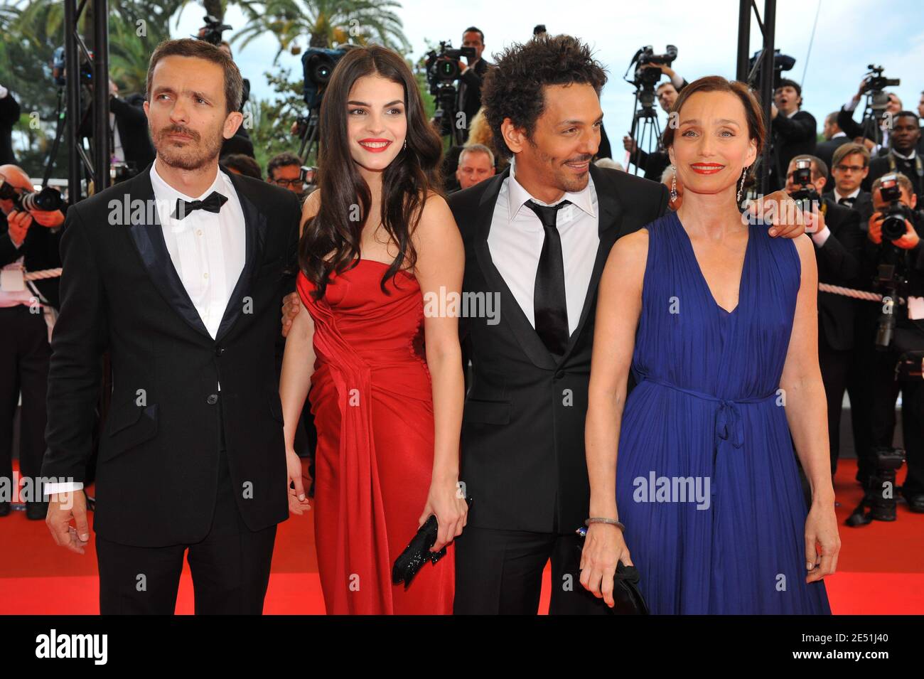 The cast of 'Largo Winch' (from L) British actress Kristin Scott Thomas ...