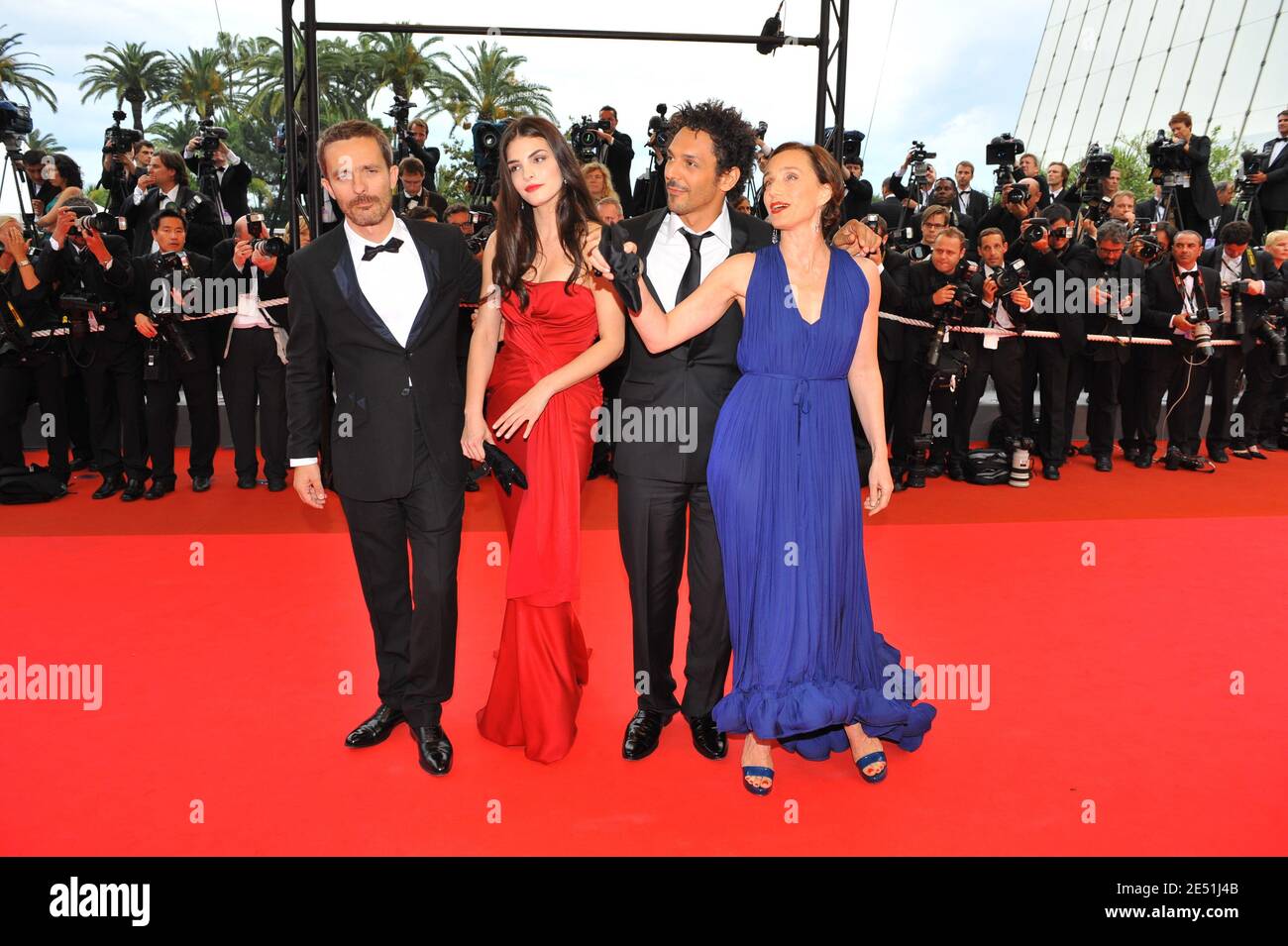 The cast of 'Largo Winch' (from L) British actress Kristin Scott Thomas ...
