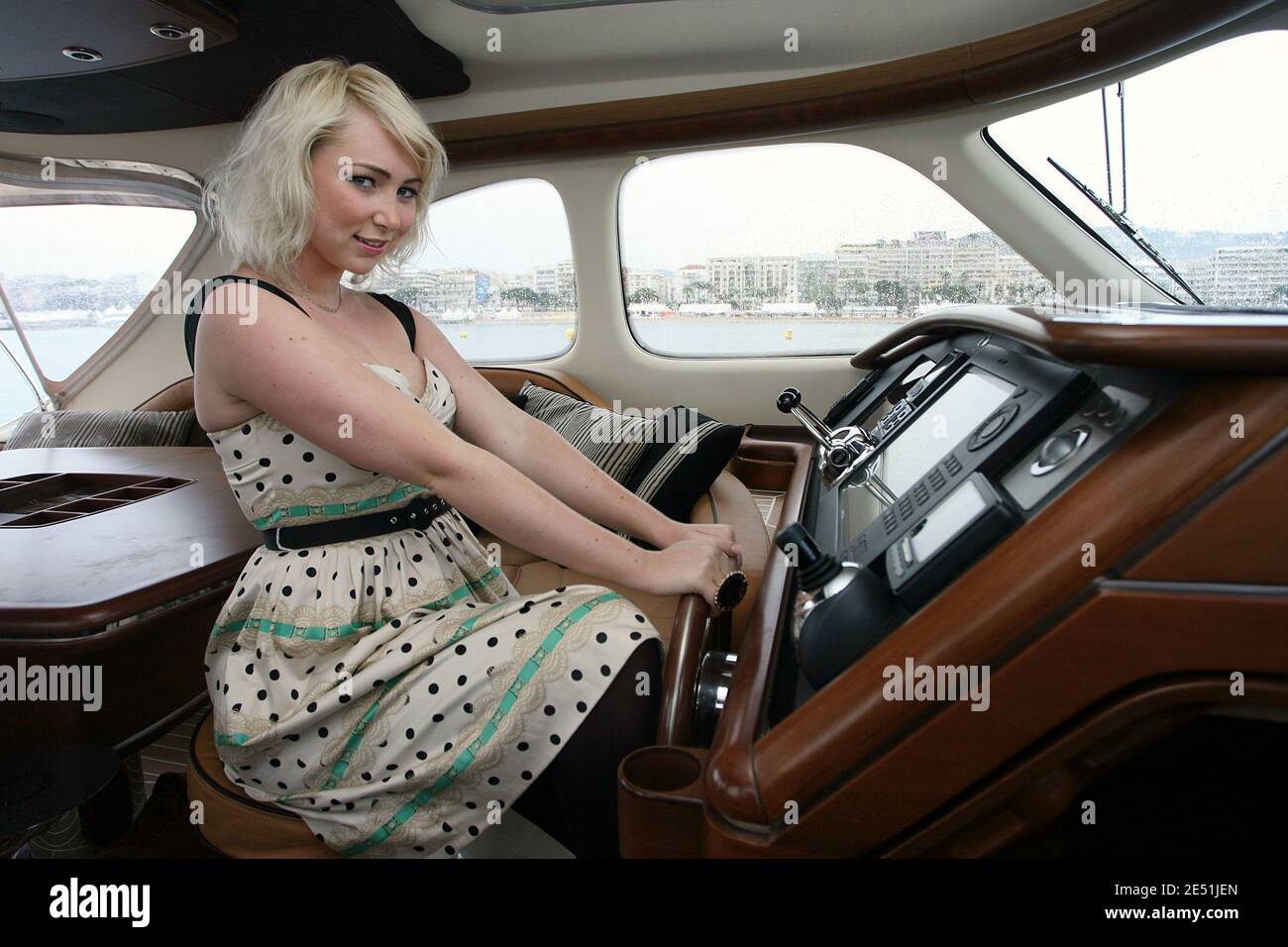 EXCLUSIVE. British singer Victoria Hart poses for pictures aboard a ...