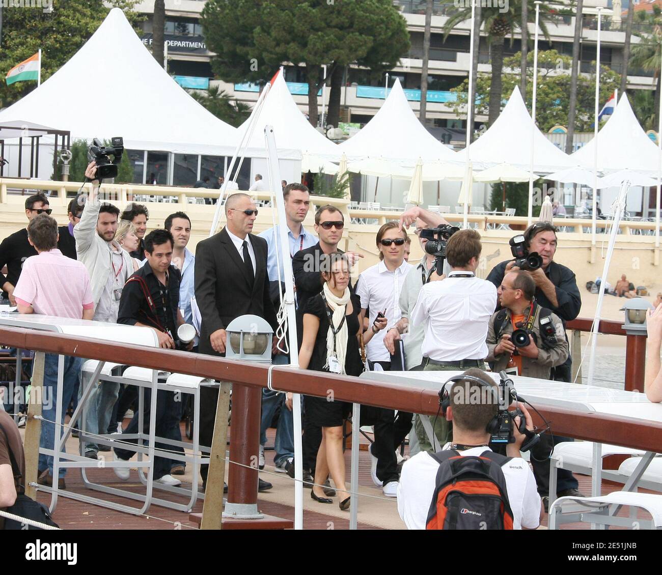 Director Jeremy Gilley and actor Jude Law arrives for the photocall of ...