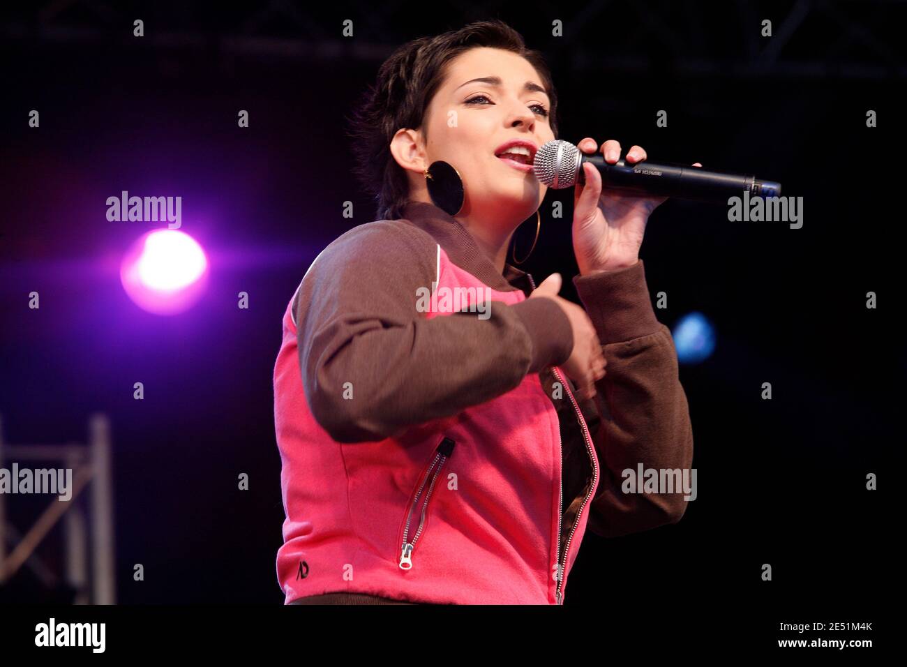 EXCLUSIVE - Sheryfa Luna attends the taping of a radio show in Paris ...