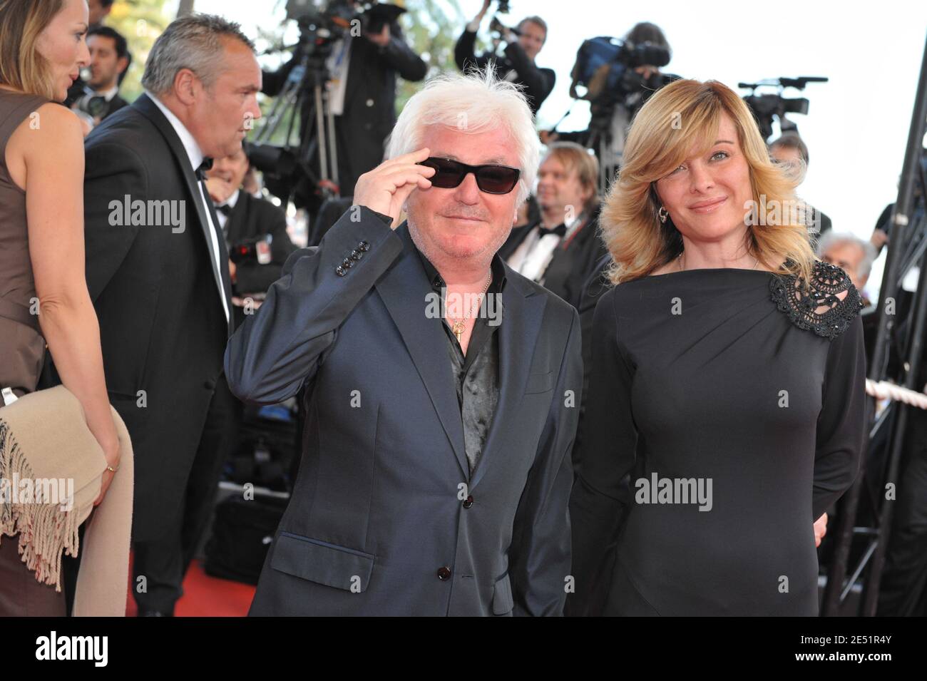 Marc Cerrone with his wife seen arriving at the Palais des Festivals in ...