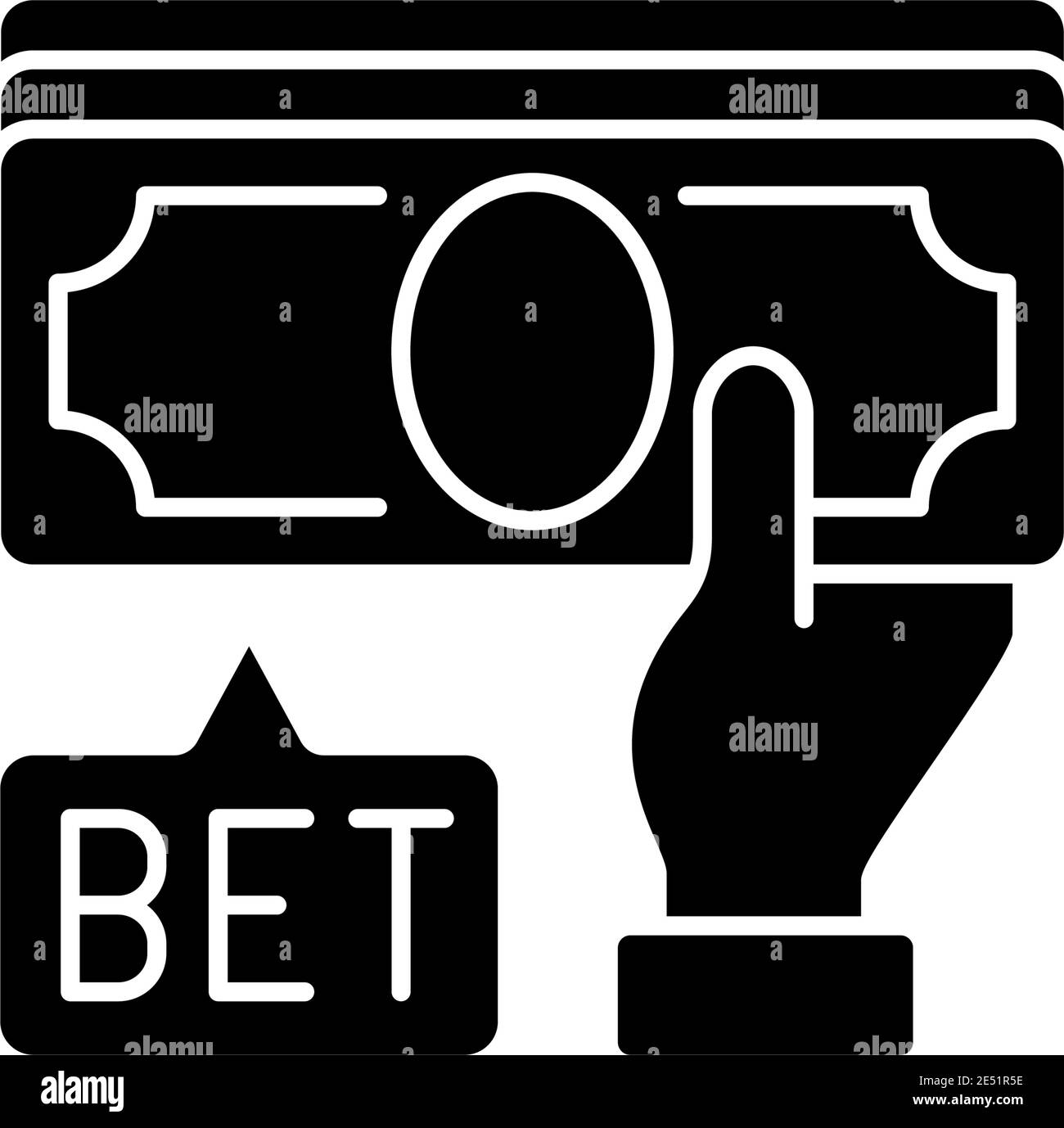 Placing bet black glyph icon Stock Vector Image & Art - Alamy
