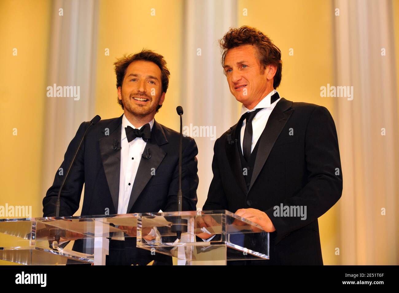 Edouard Baer and Sean Penn attending the 61st Cannes Film Festival ...