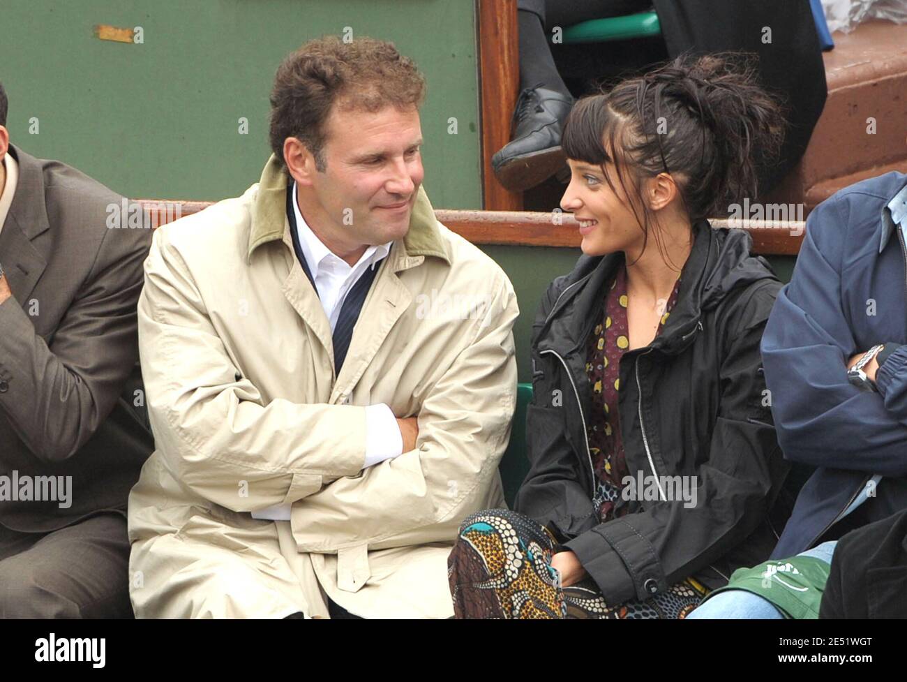 Pierre Sled and LCI TV presenter Erika Moulet attends the French Open ...