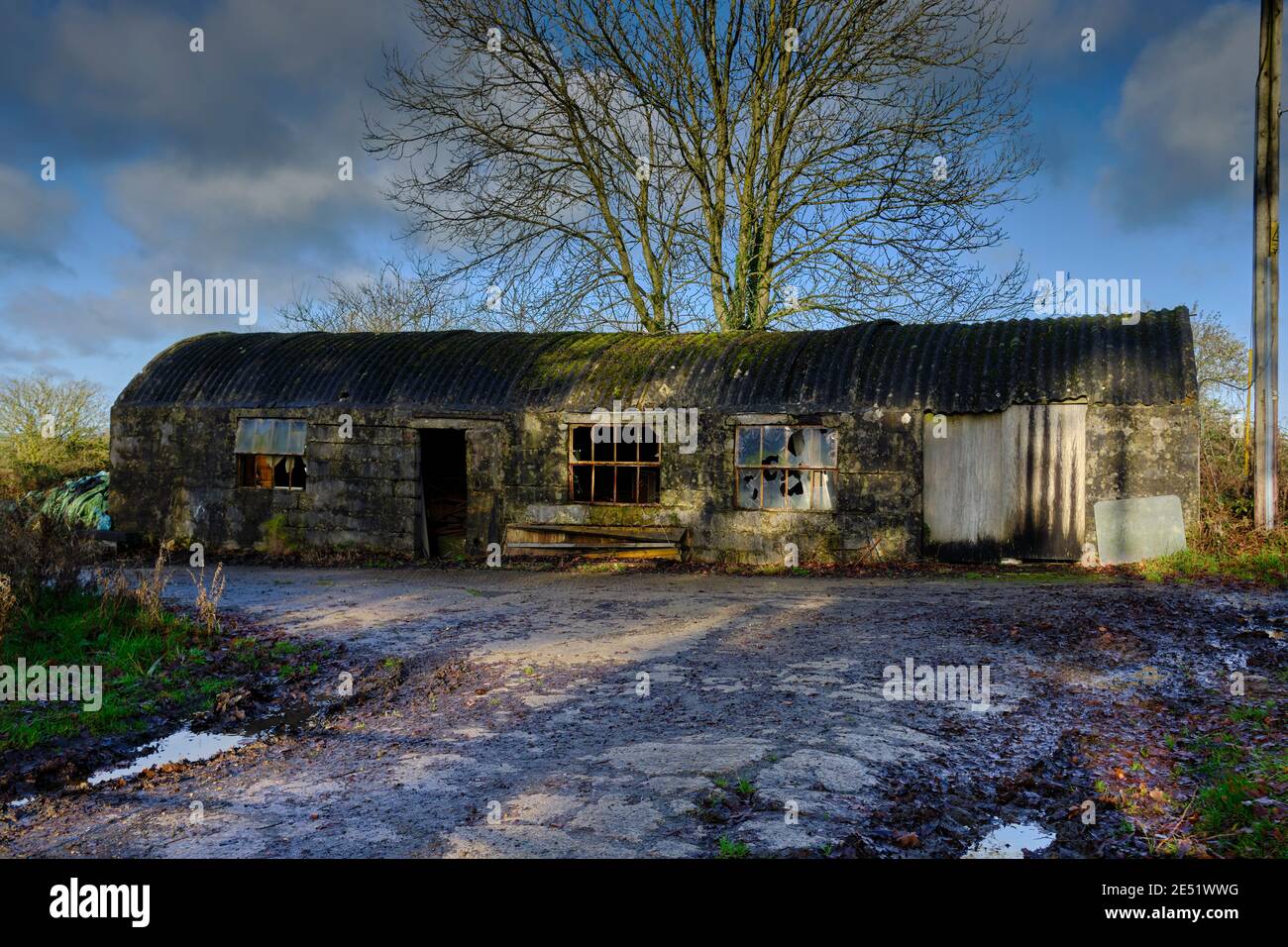 An Abandoned Outhouse in the countryside probably from WW2 Stock Photo ...