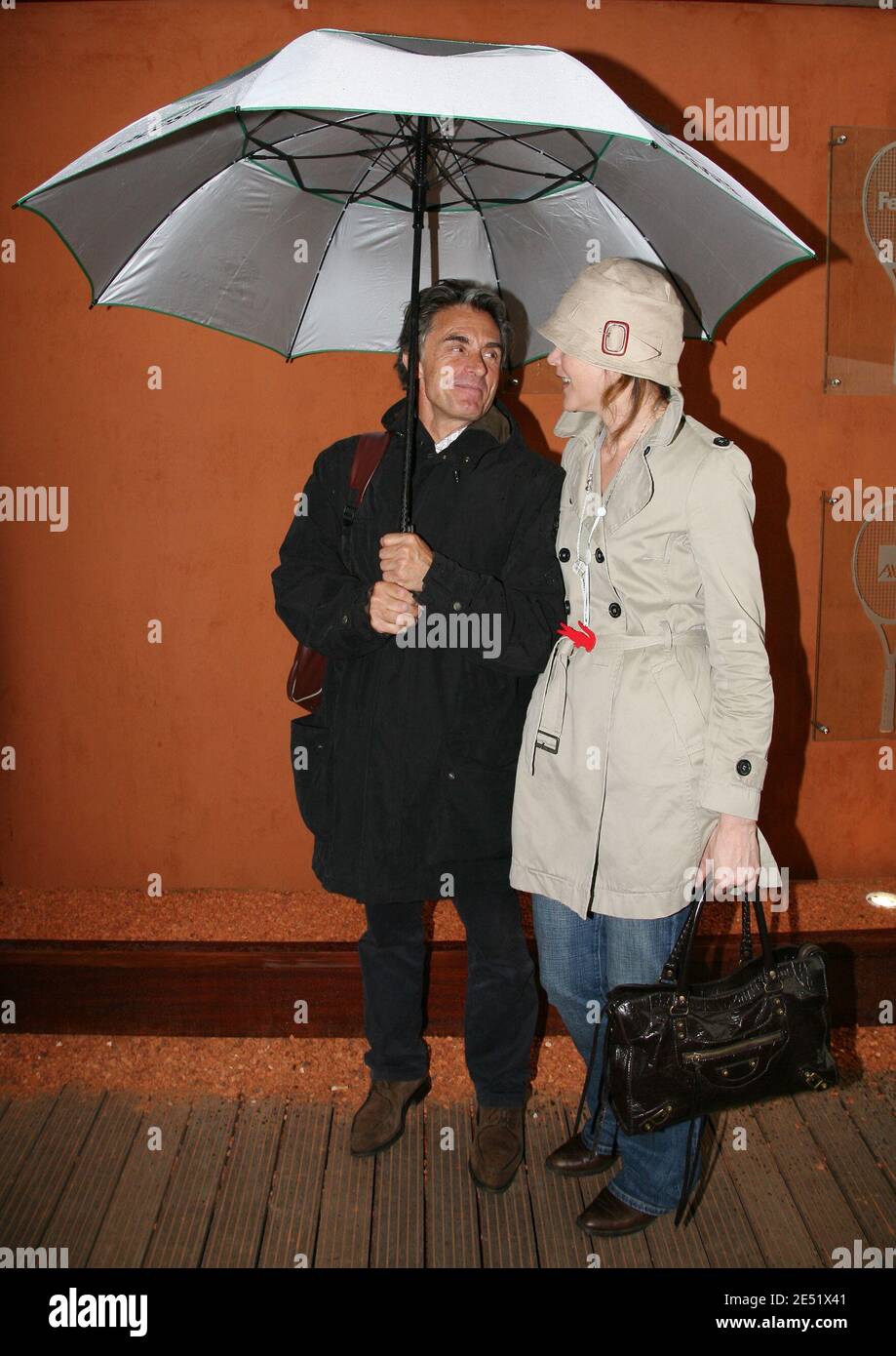 Gerard Holtz and Alexandra Kazan arriving at the VIP village during ...