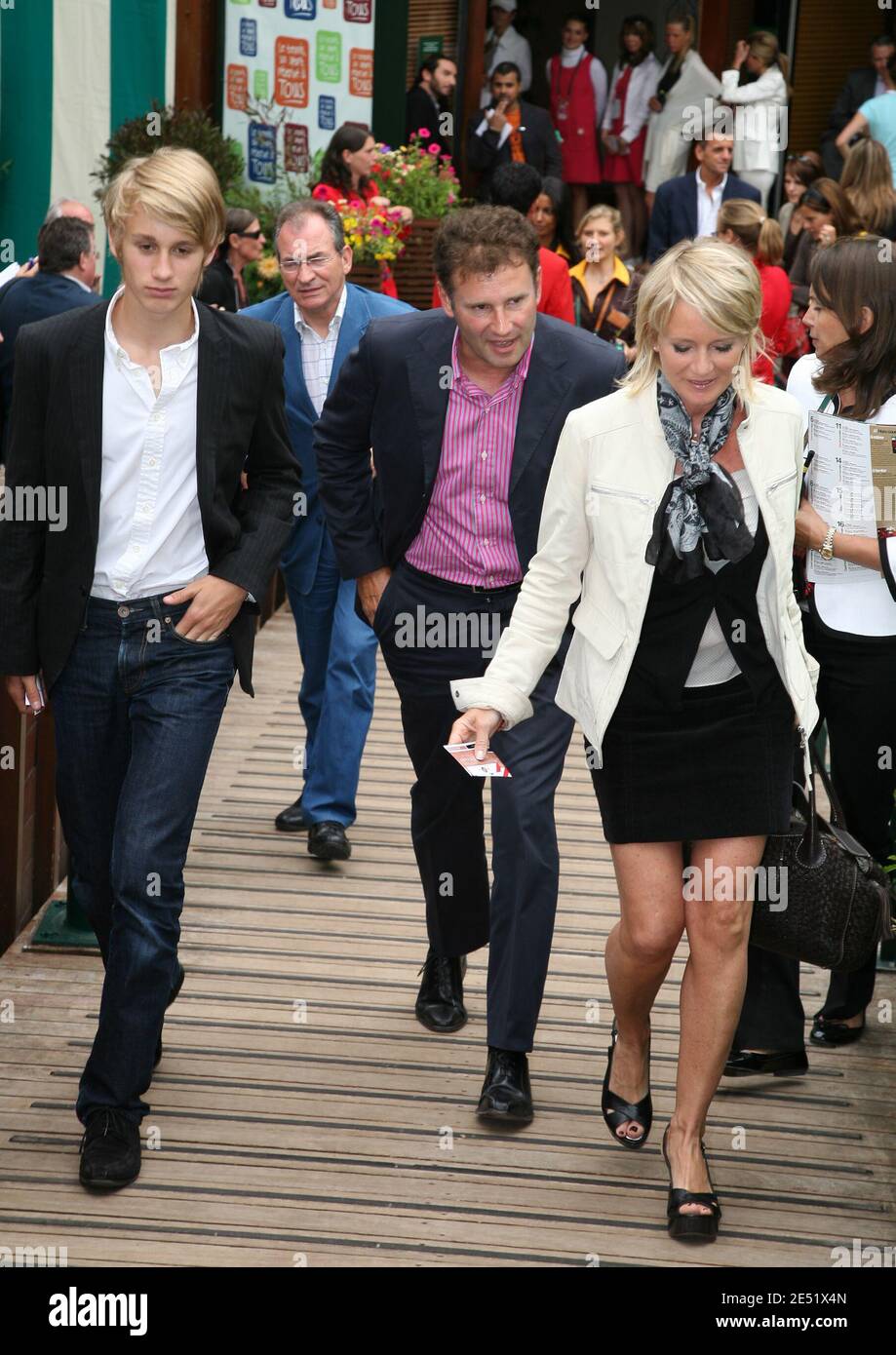 Sophie Davant and Pierre Sled with family arriving at the VIP village ...