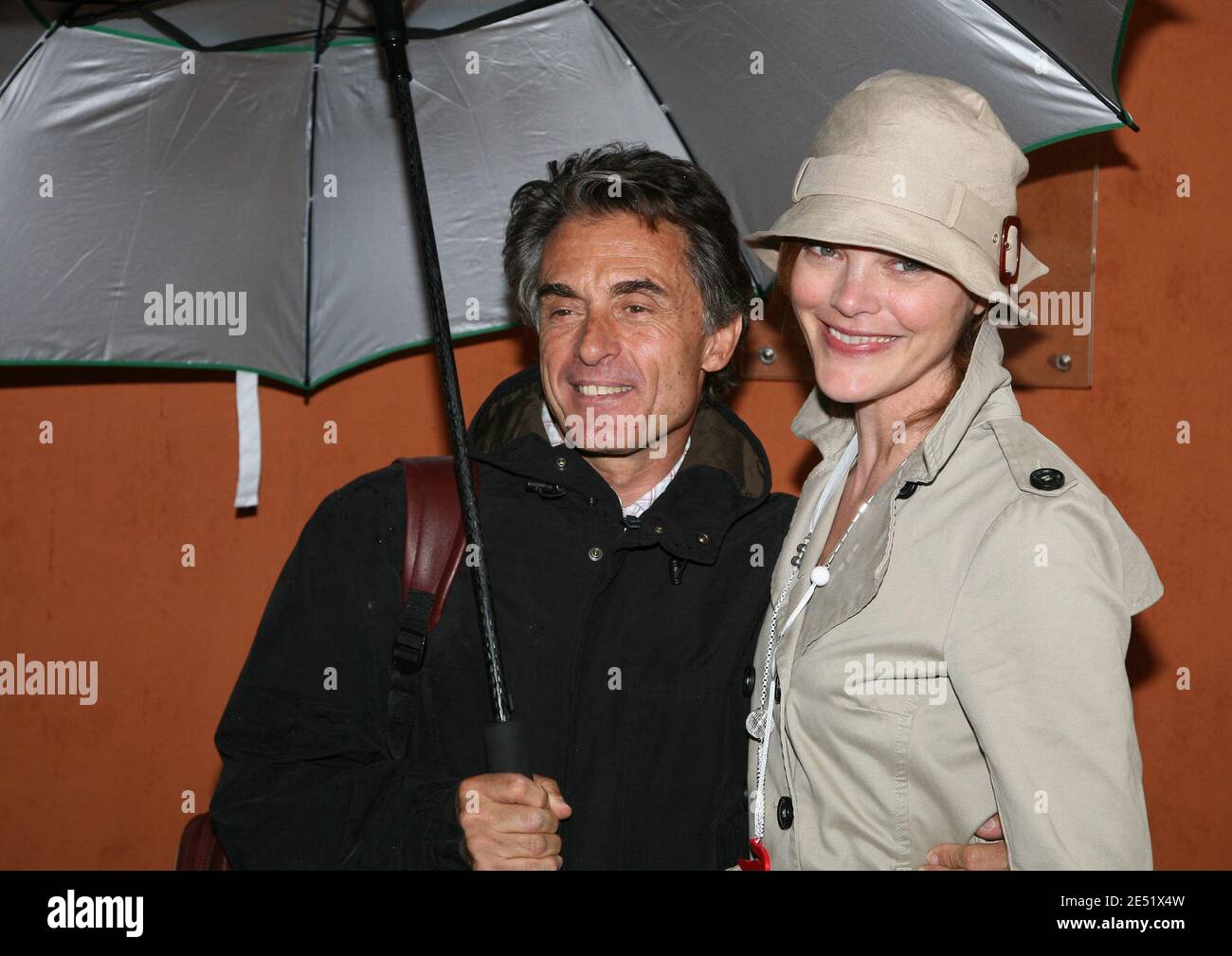 Gerard Holtz and Alexandra Kazan arriving at the VIP village during ...