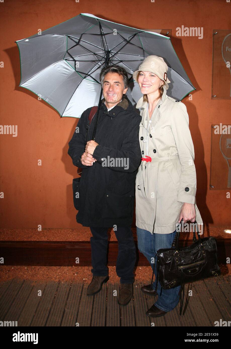 Gerard Holtz and Alexandra Kazan arriving at the VIP village during ...