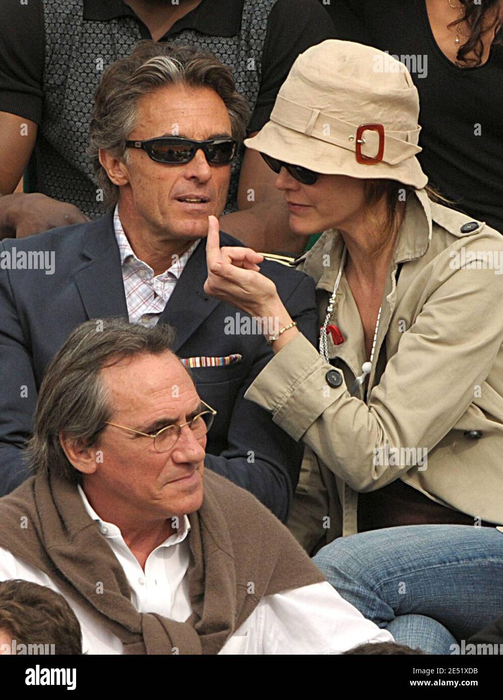 Gerard Holtz, his girlfriend Alexandra Kazan, and Philippe Lavil attend ...