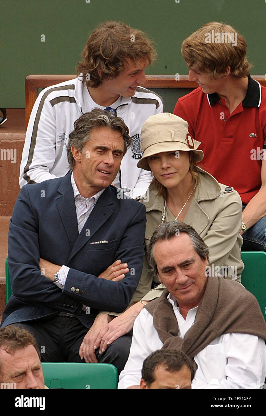 Gerard Holtz, his girlfriend Alexandra Kazan, and Philippe Lavil attend ...