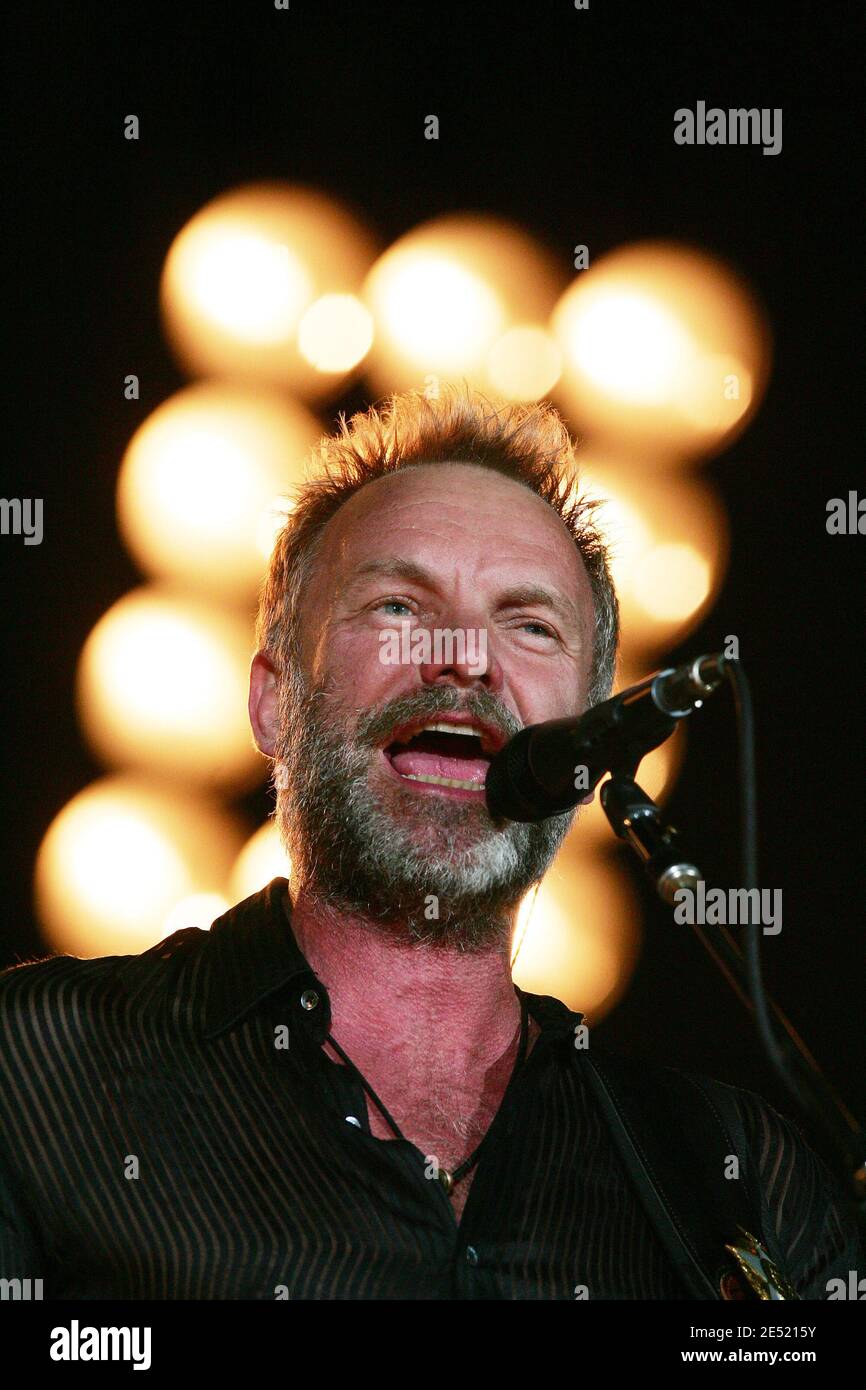 Sting, singer and bass guitar of 'The Police' performs live with the ...