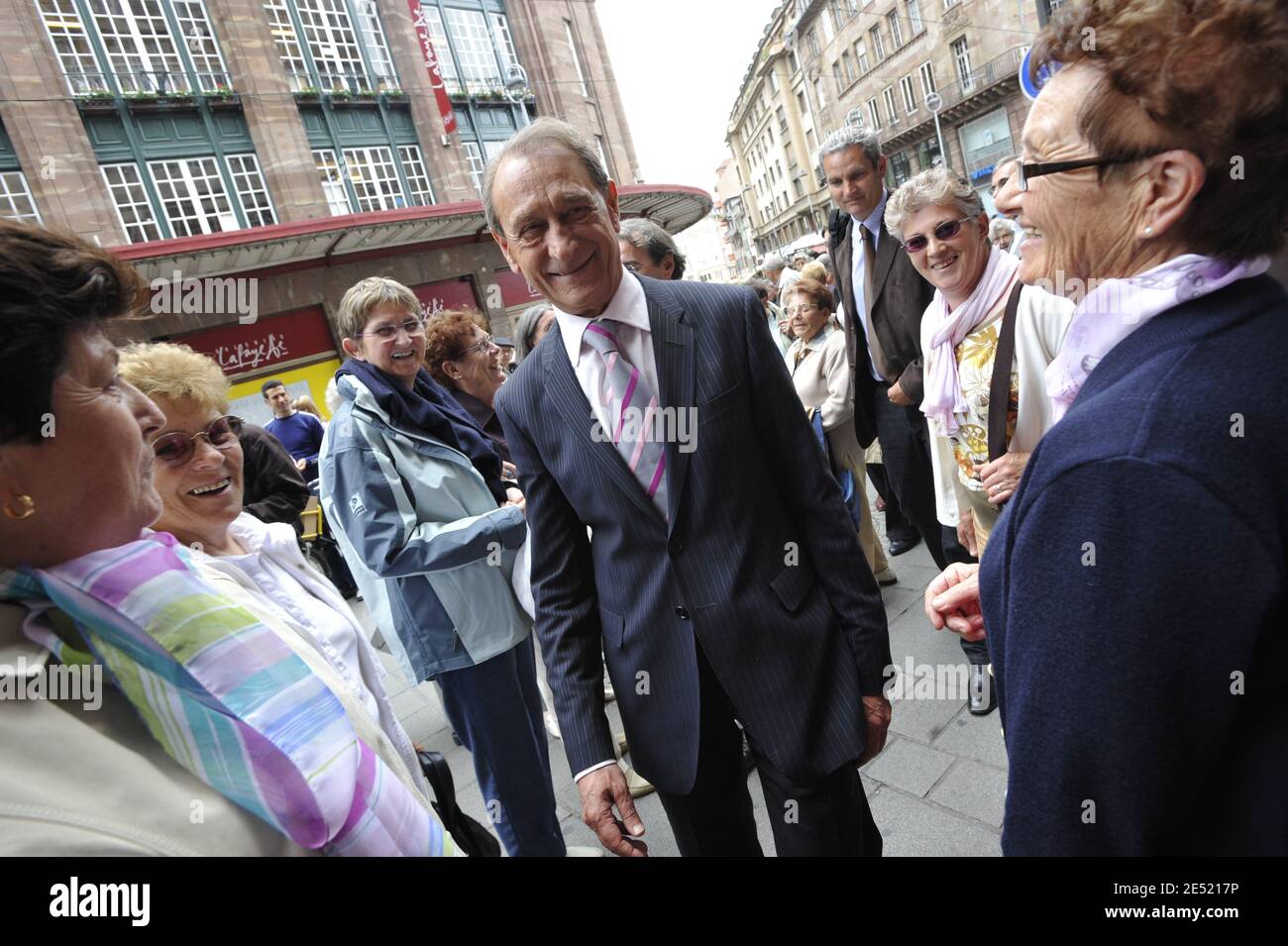 Paris Mayor Bertrand Delanoe on visit in Strasbourg, France on June 4 ...