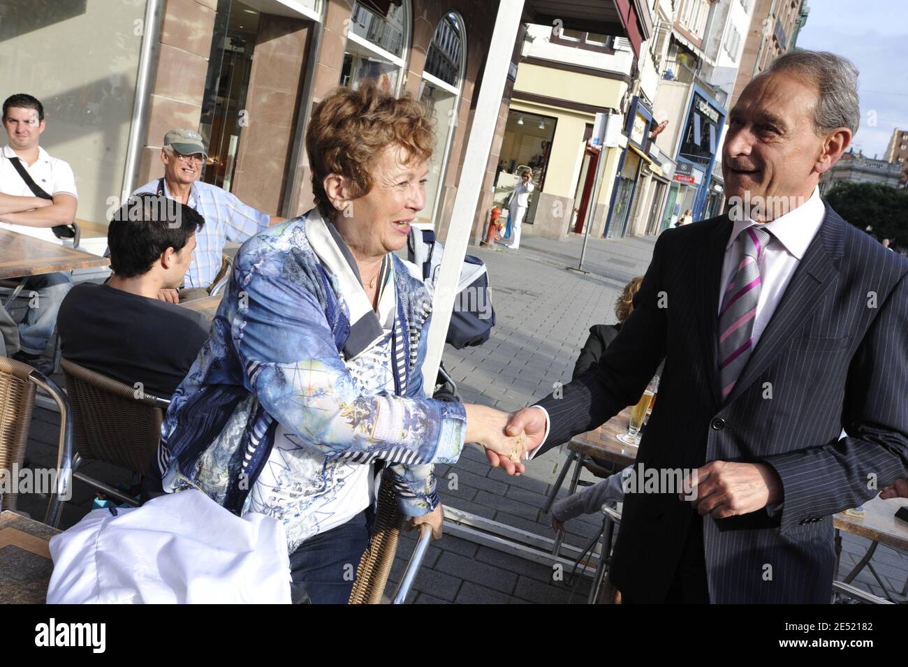 Paris Mayor Bertrand Delanoe on visit in Strasbourg, France on June 4 ...