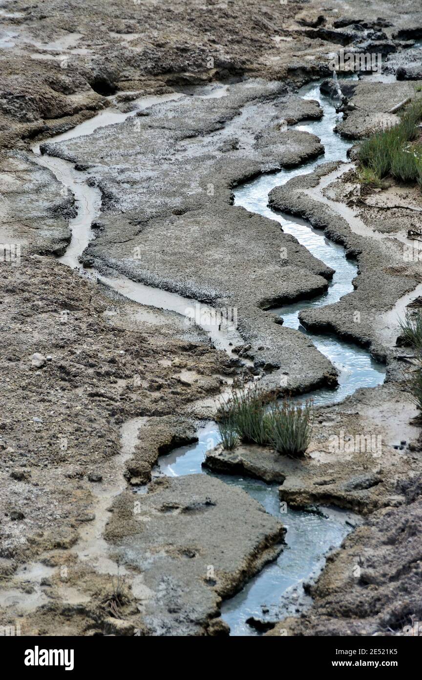 Dragon's Mouth Spring, Mud Volcano Area, Yellowstone National Park, USA ...