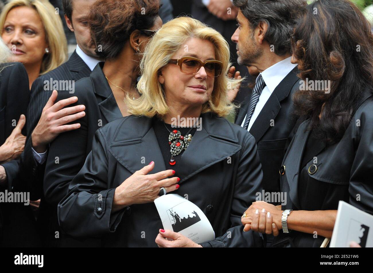 Catherine Deneuve leaving the Saint-Roch church in Paris, France ...